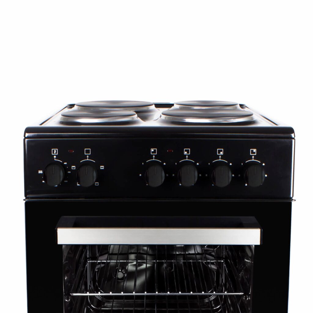 electriQ 50cm Electric Cooker with Sealed Plate Hob - Black ...