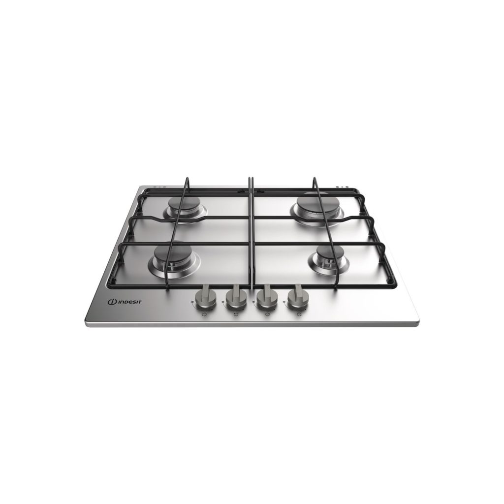 Indesit Aria 58cm 4 Burner Gas Hob with Enamel Pan Stands - Stainless ...